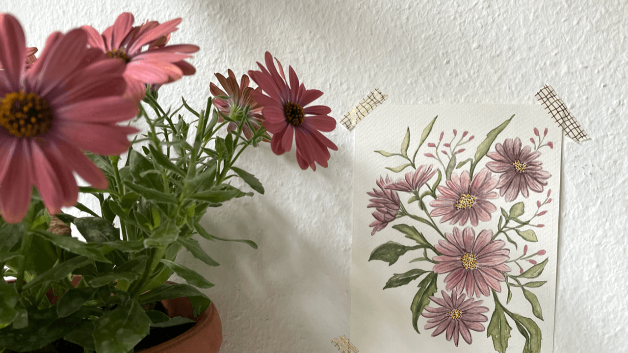 Nature Inspired Watercolor Flower Study