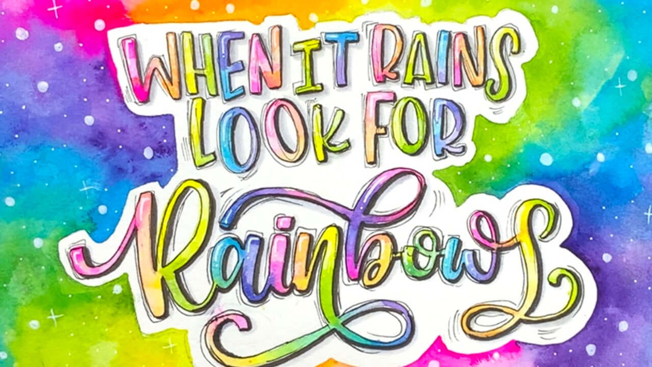 Create Stunning Rainbow Watercolor Lettering – The Pigeon Letters