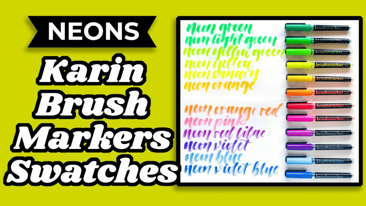 Swatch Karin Neon Brush Markers with Me
