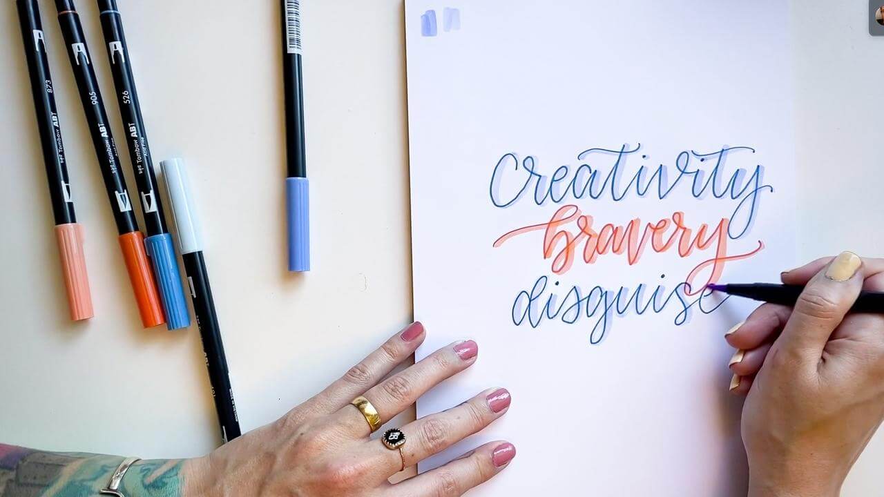 Creating Drop Shadows with Monoline Lettering