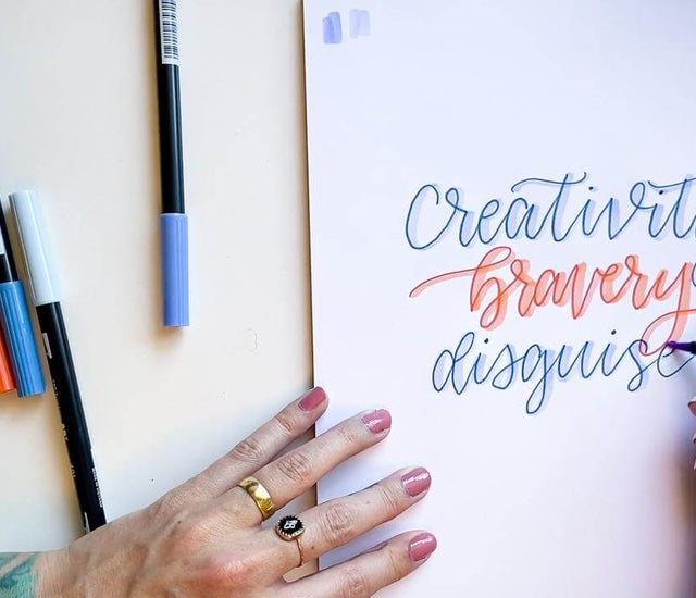 Creating Drop Shadows with Monoline Lettering