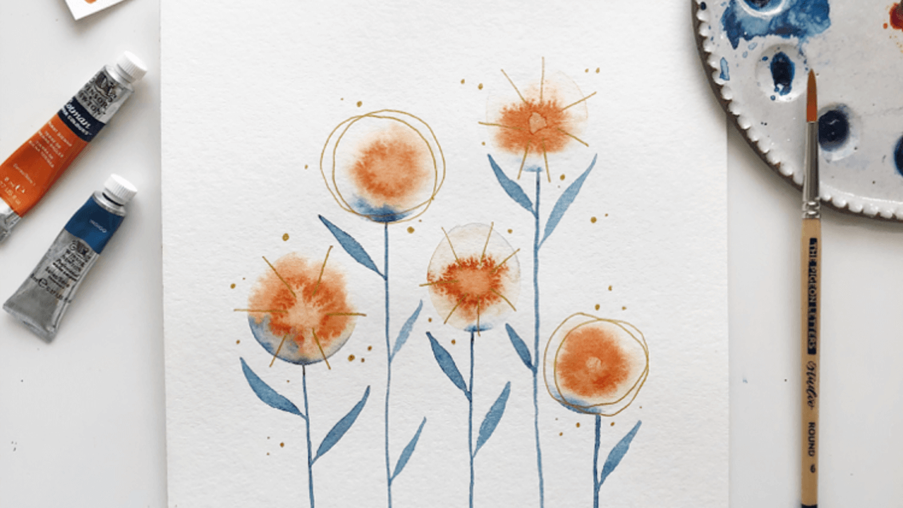 Watercolor Abstract Floral Tutorial