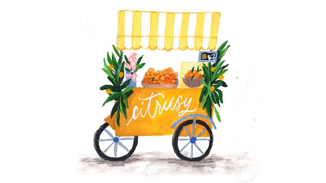 How to Paint a Street Food Cart with Gouache