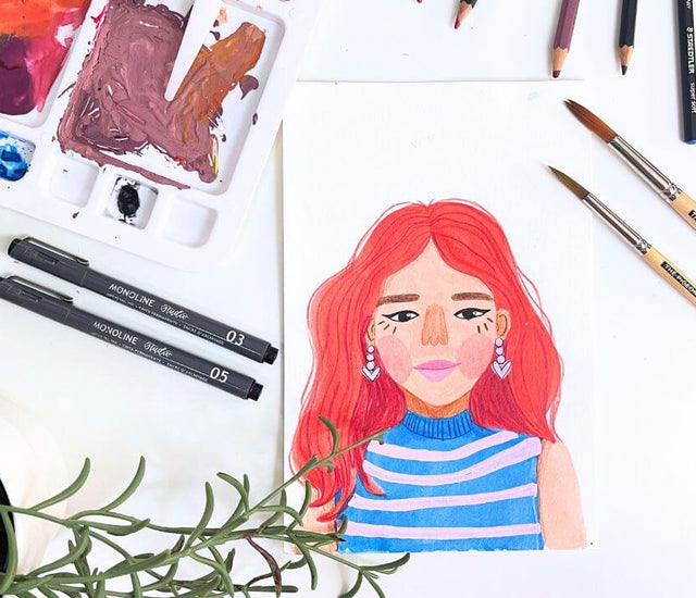 Create a Fun Self-portrait Using Mix Media