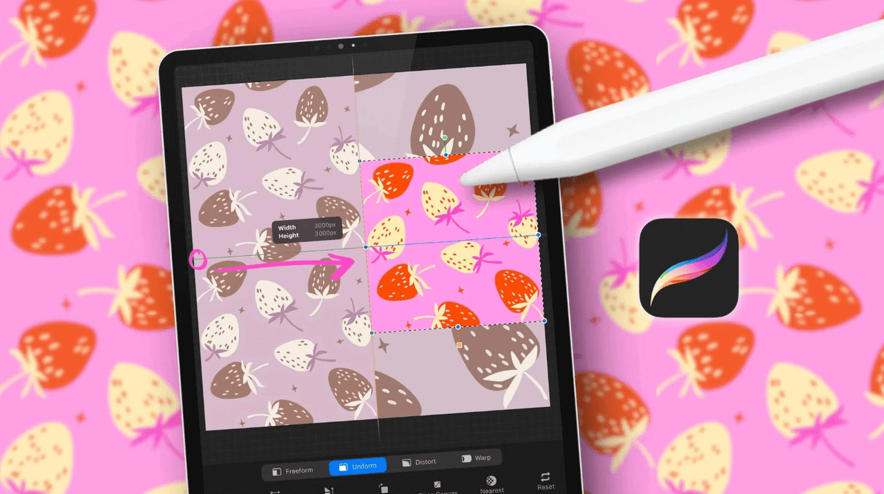 EASY Half Drop Repeat Patterns in Procreate Step-by-step Tutorial