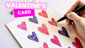 Two Step Valentine’s Day Watercolor Hearts Tutorial