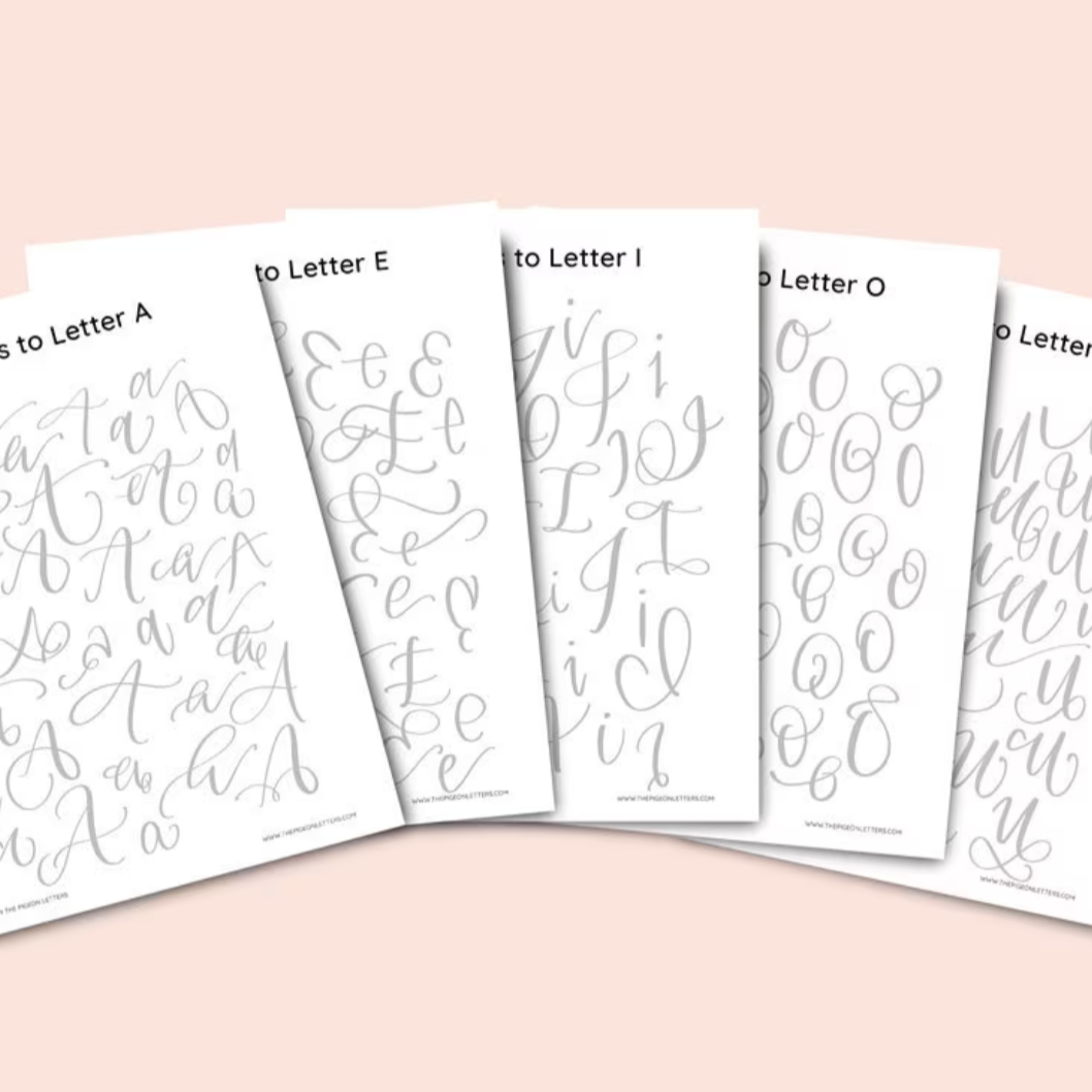 Lettering Practice Sheets - Tracing the Alphabet