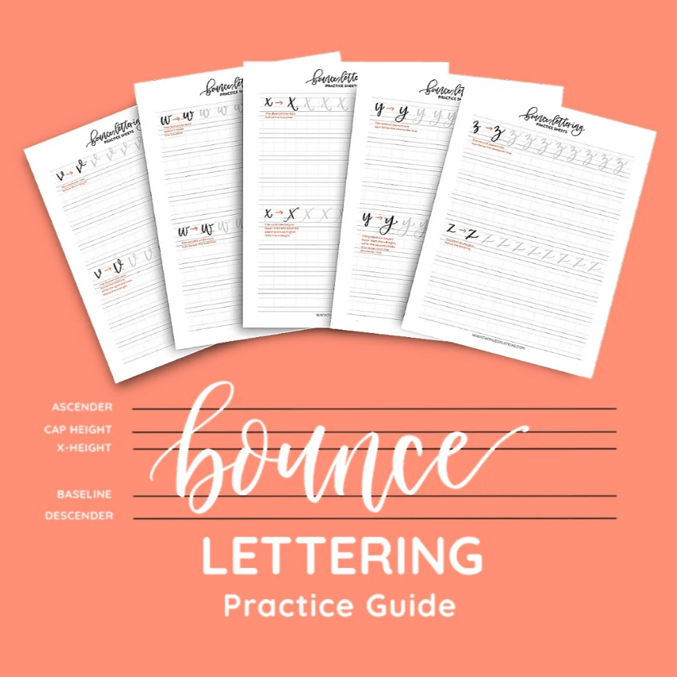 Lettering Practice Sheets - Bounce Lettering – The Pigeon Letters