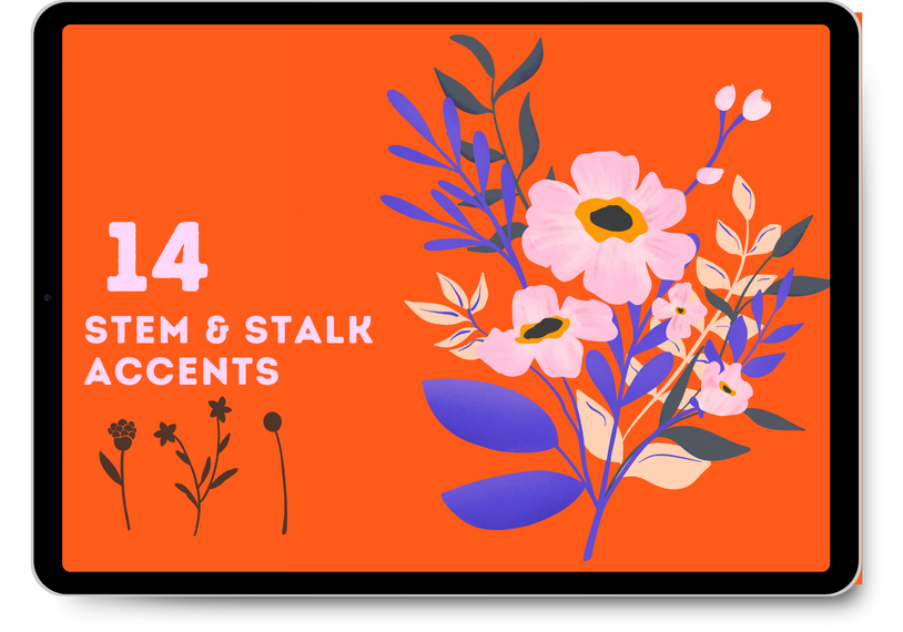 Flower PowerPack: 150+ Procreate Brushes for Botanical Drawing