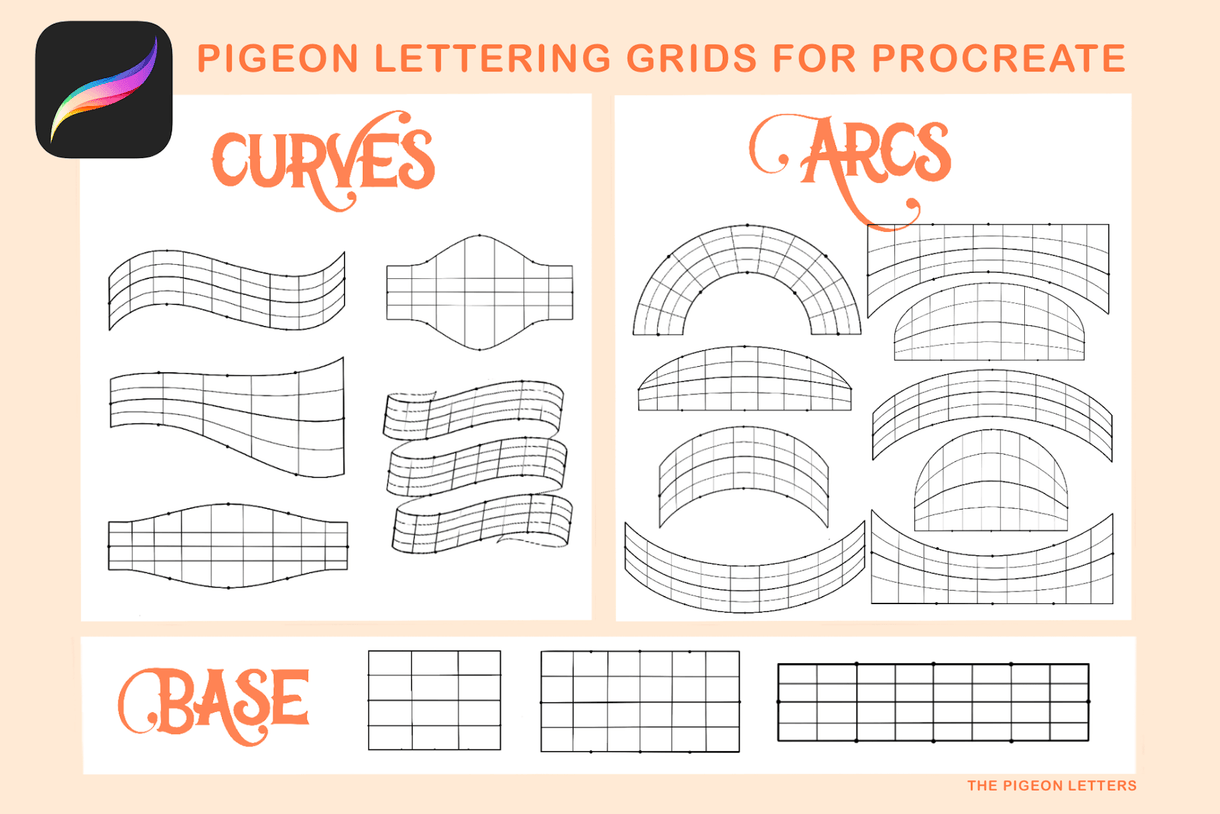 Pigeon Grids | Lettering Templates for Procreate