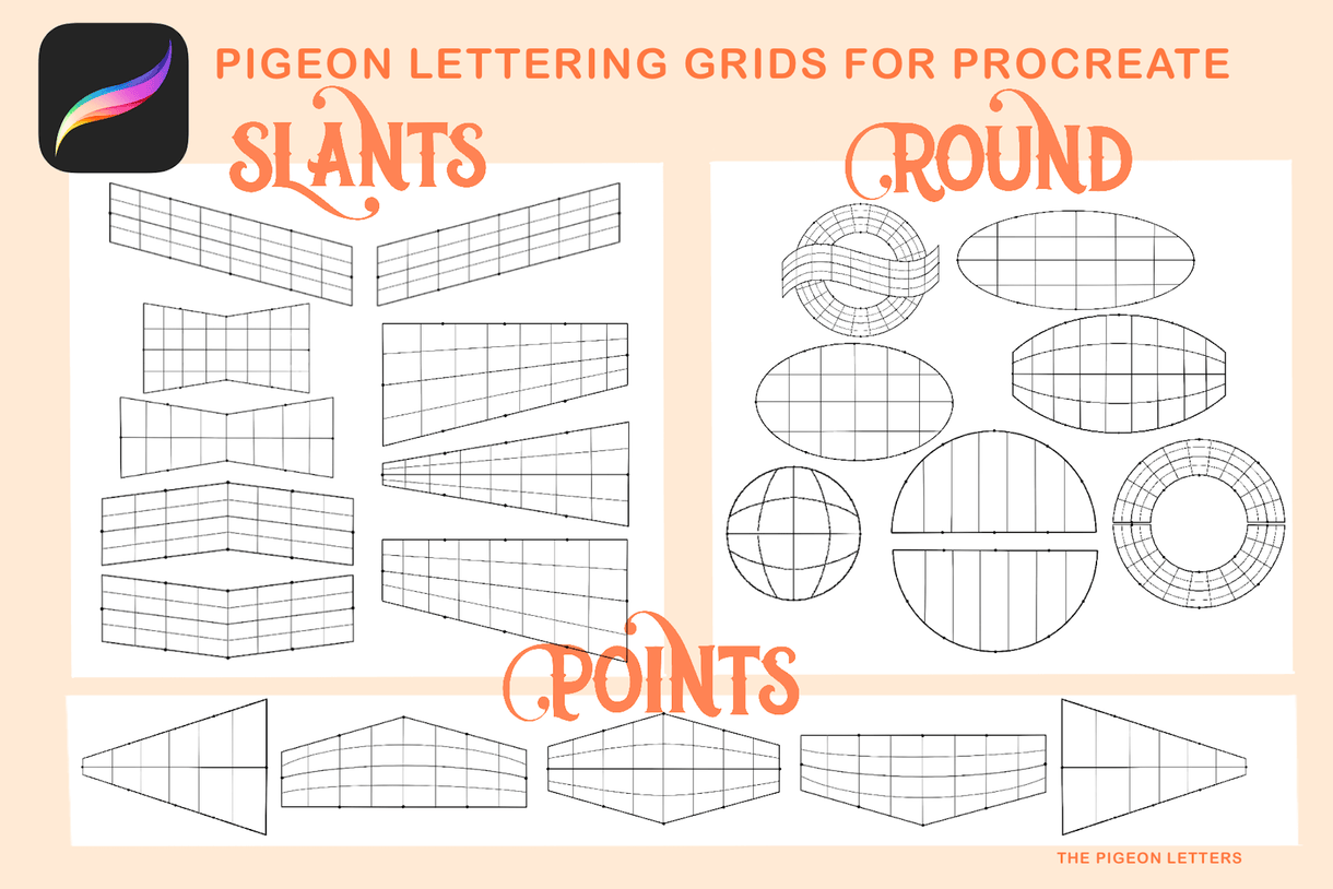 Pigeon Grids | Lettering Templates for Procreate
