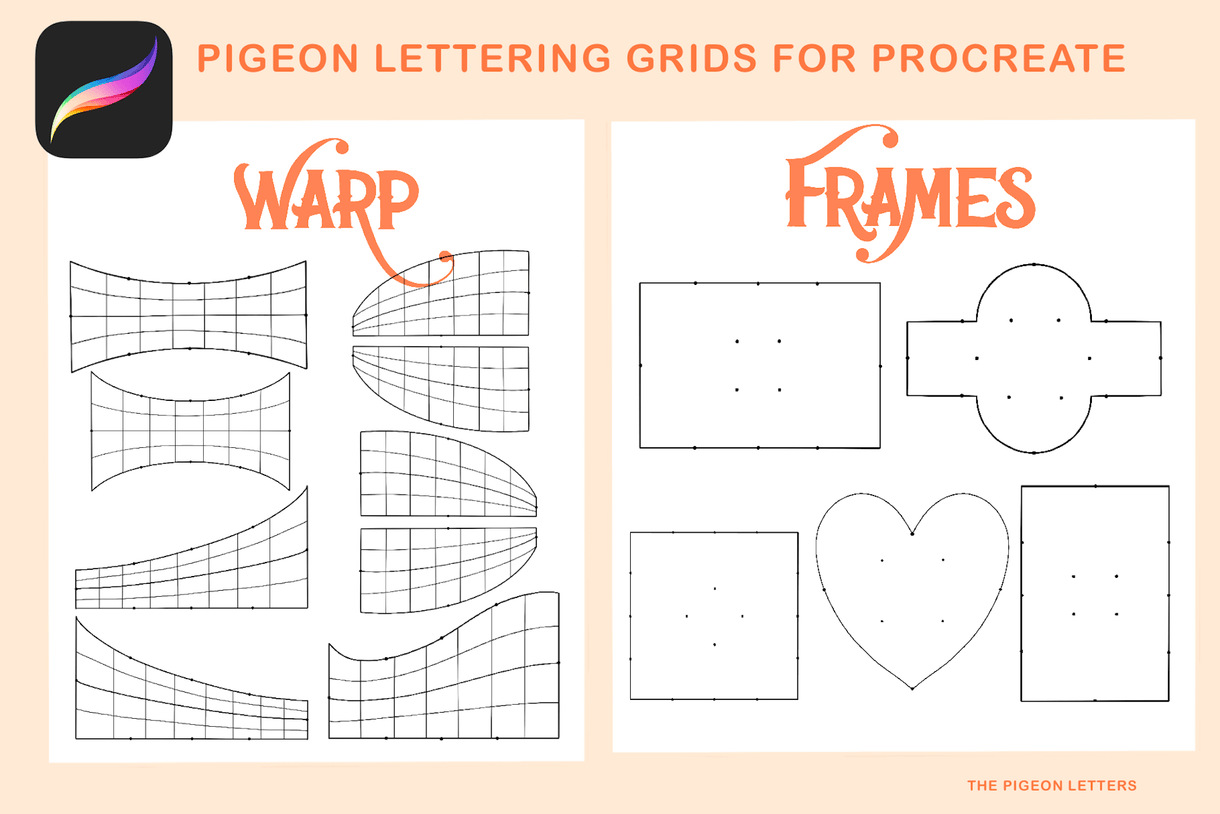 Pigeon Grids | Lettering Templates for Procreate