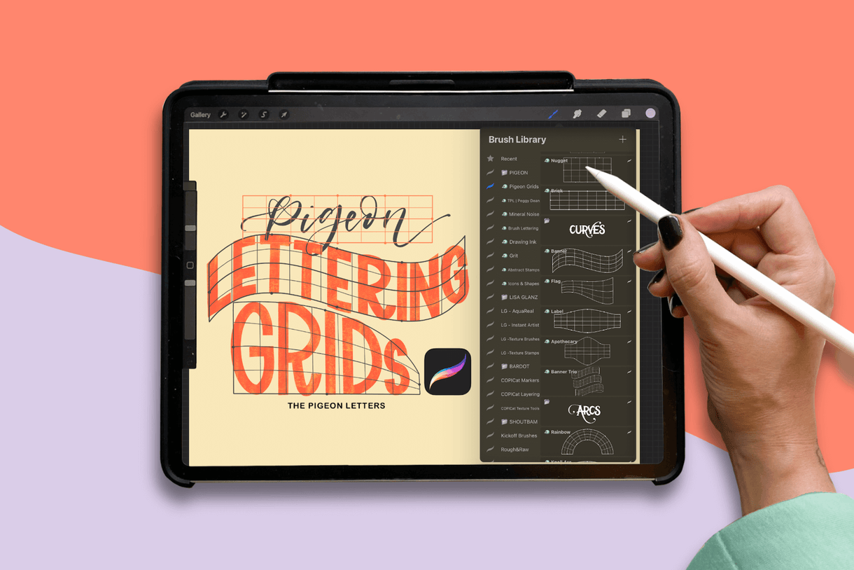 Pigeon Grids | Lettering Templates for Procreate
